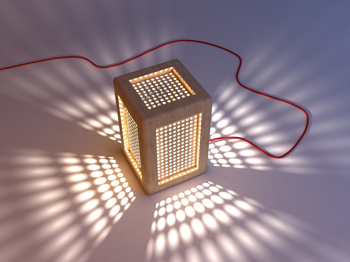 Vintage Wood Lamp With Lattice-Grid 3D Model 3D - TurboSquid 1735518