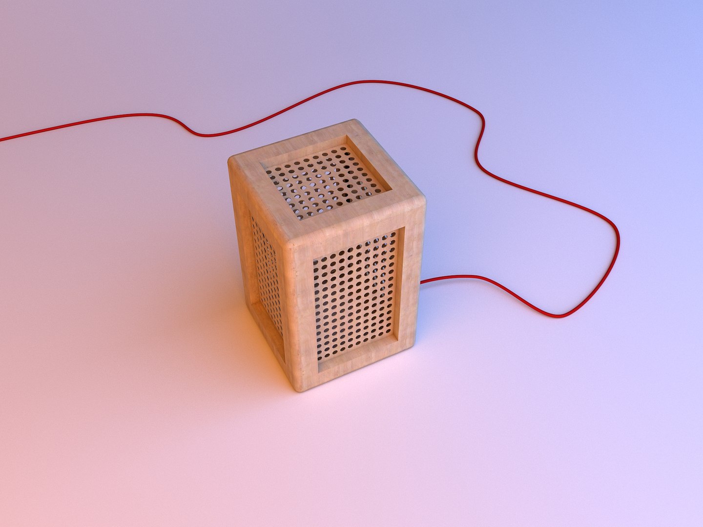 Vintage Wood Lamp With Lattice-Grid 3D Model 3D - TurboSquid 1735518