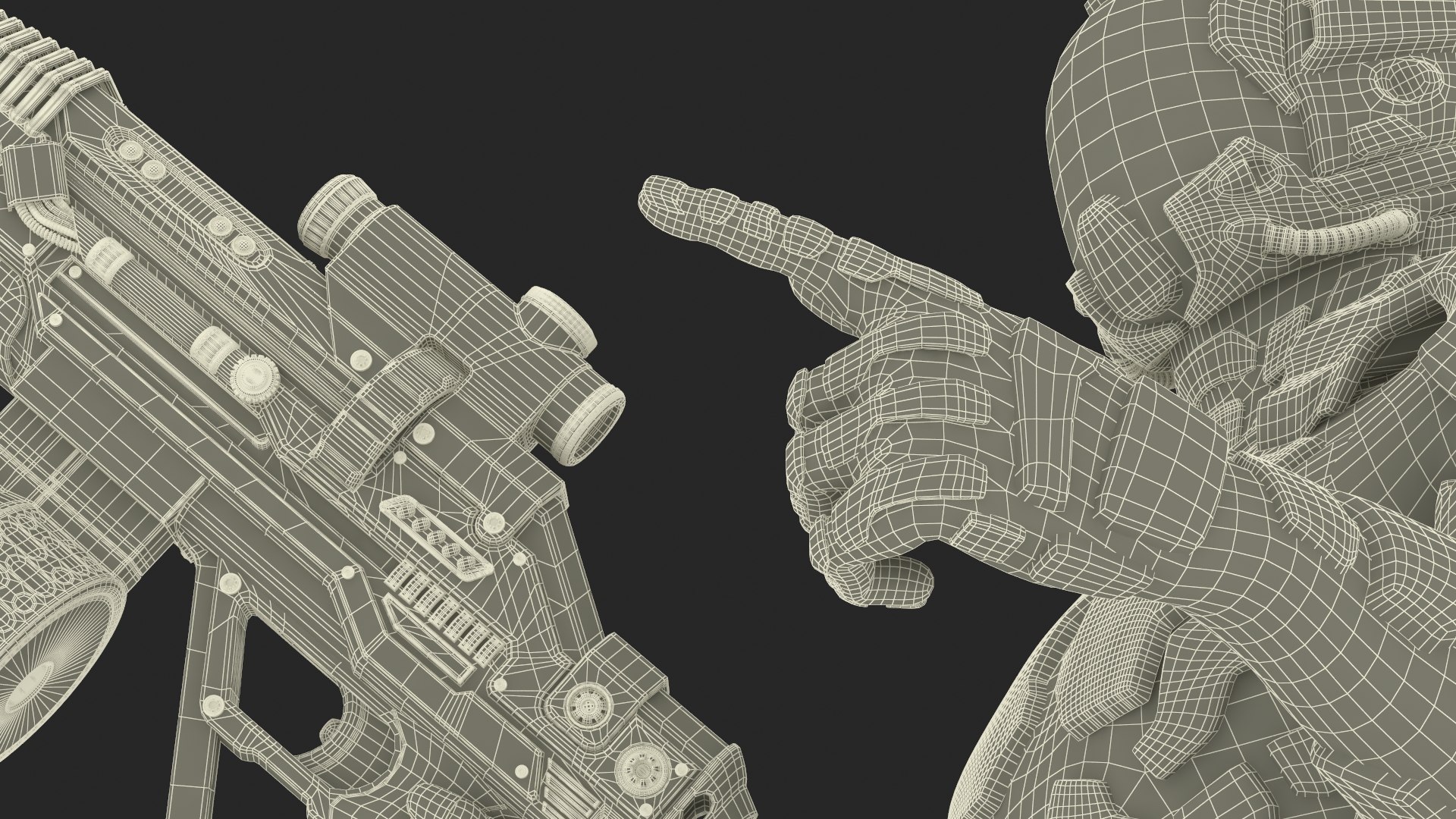 Futuristic Armored Cyborg With Rifle - TurboSquid 2250272