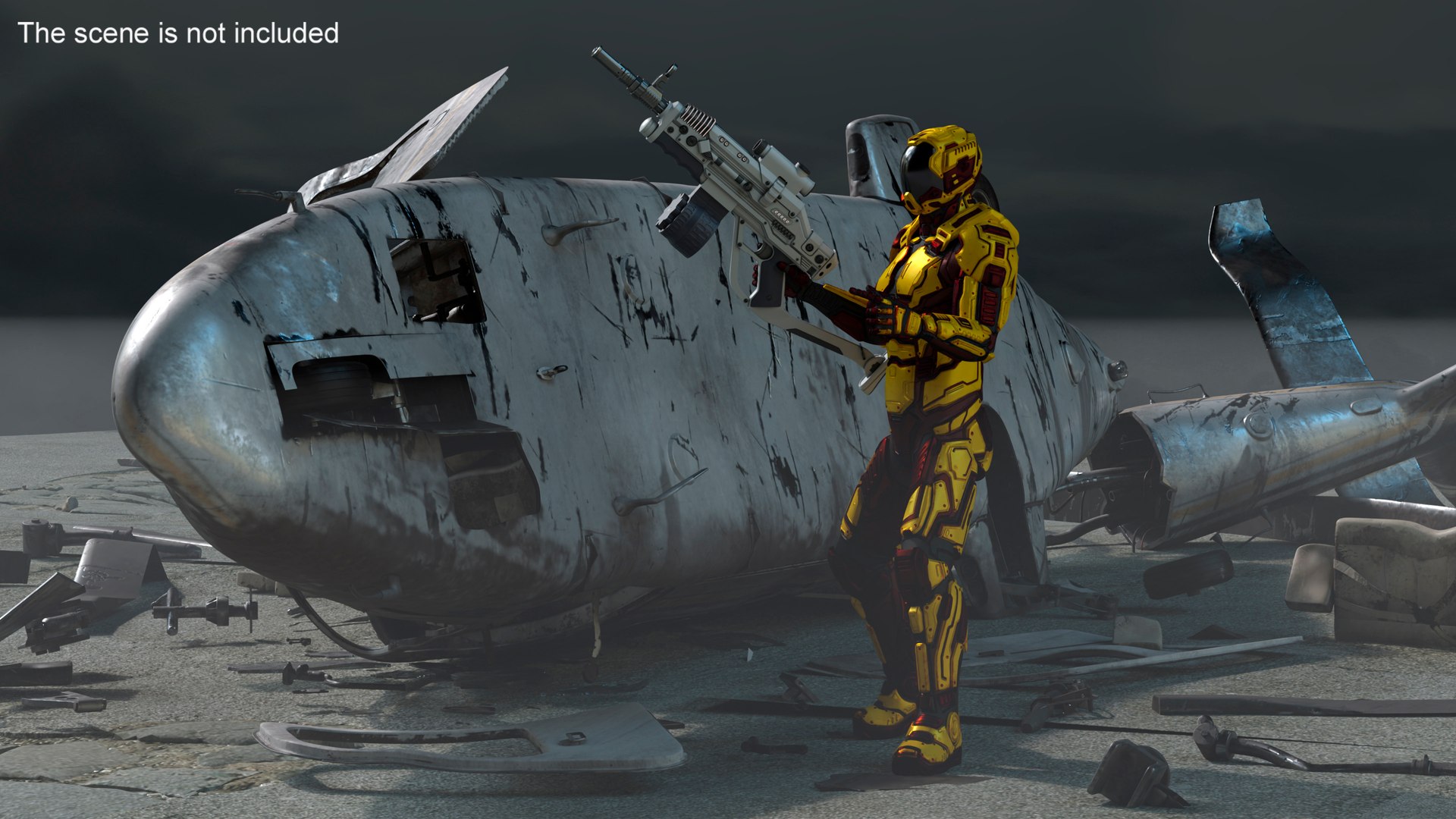 3D Model Futuristic Armored Cyborg With Rifle - TurboSquid 2250272