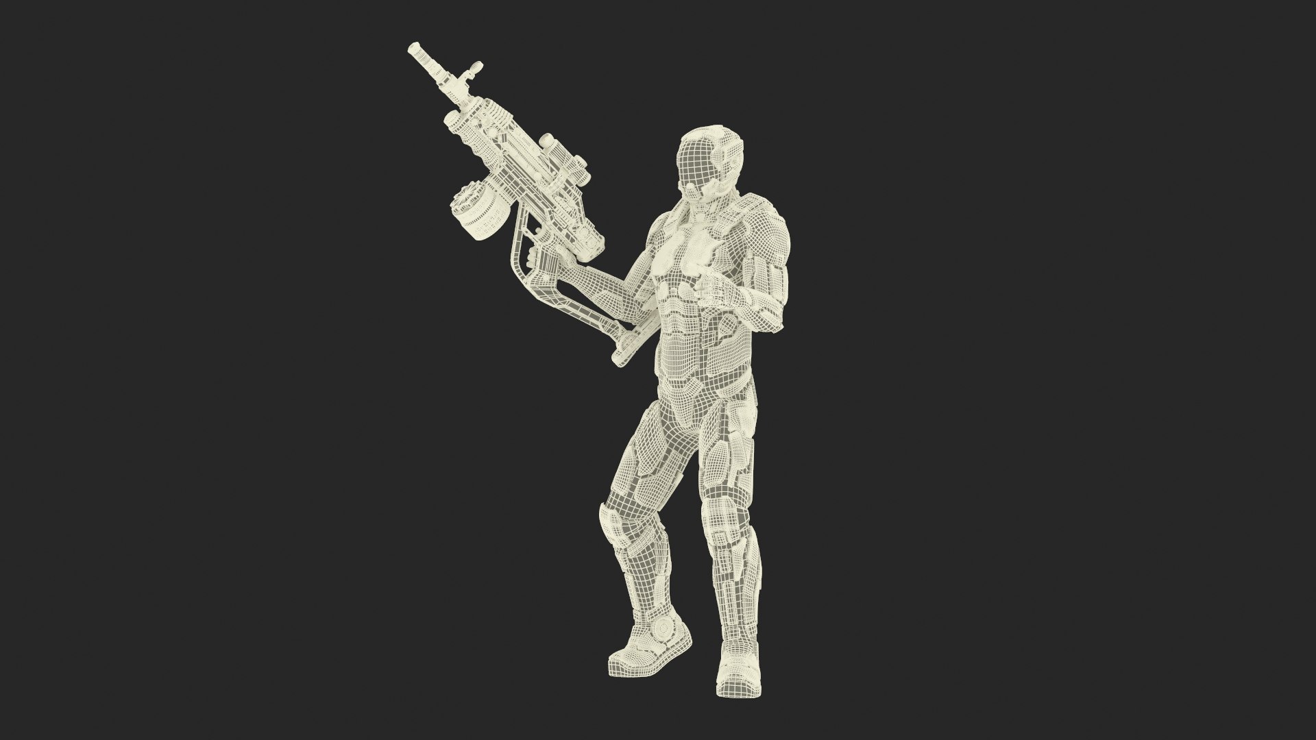 Futuristic Armored Cyborg With Rifle - TurboSquid 2250272