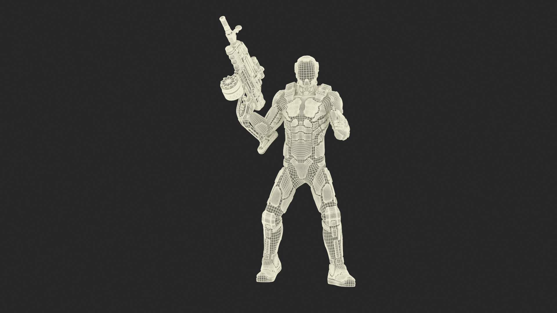 3D Model Futuristic Armored Cyborg With Rifle - TurboSquid 2250272