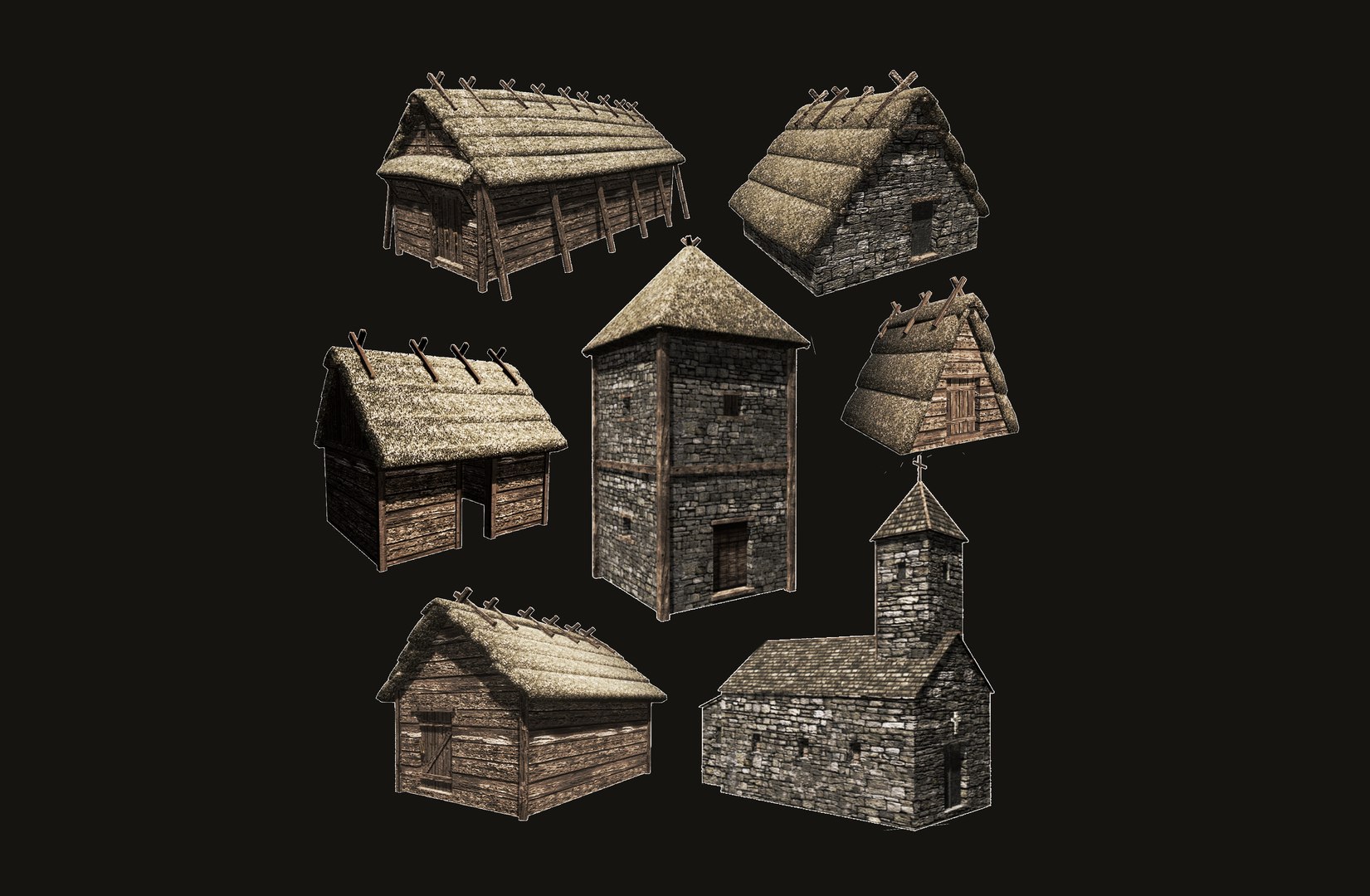 3D model early medieval building house - TurboSquid 1359727