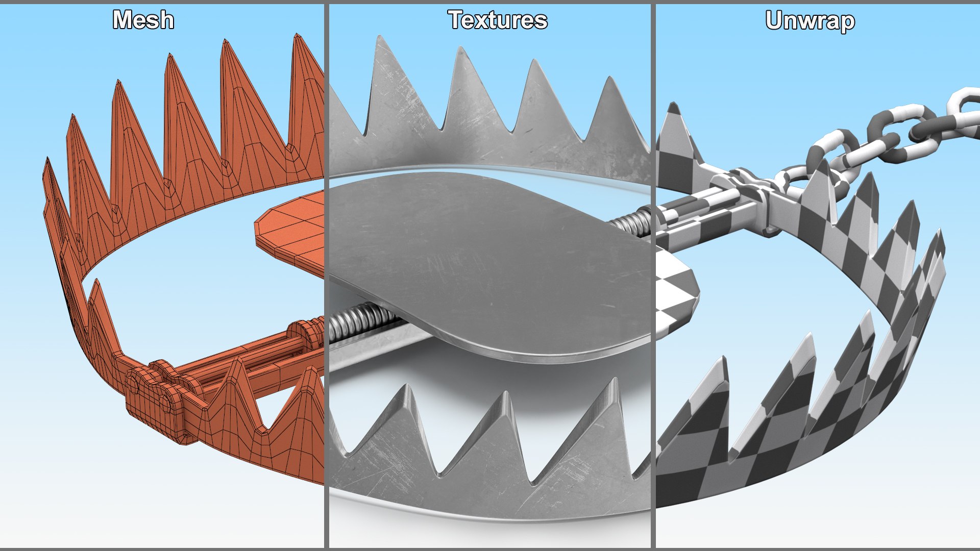 Steel Bear Trap 3D - TurboSquid 1933653