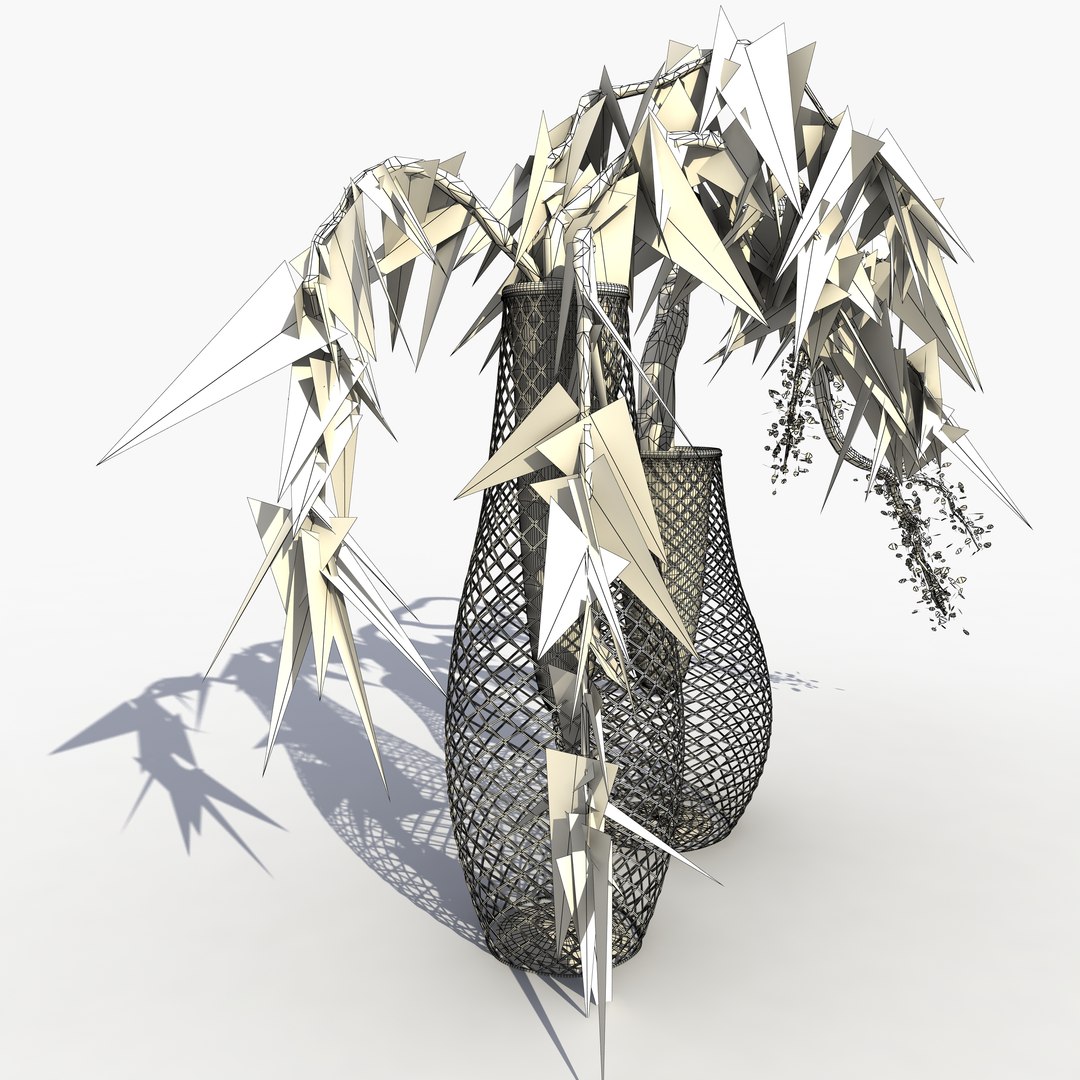 Modern Vases Trees 3d Model