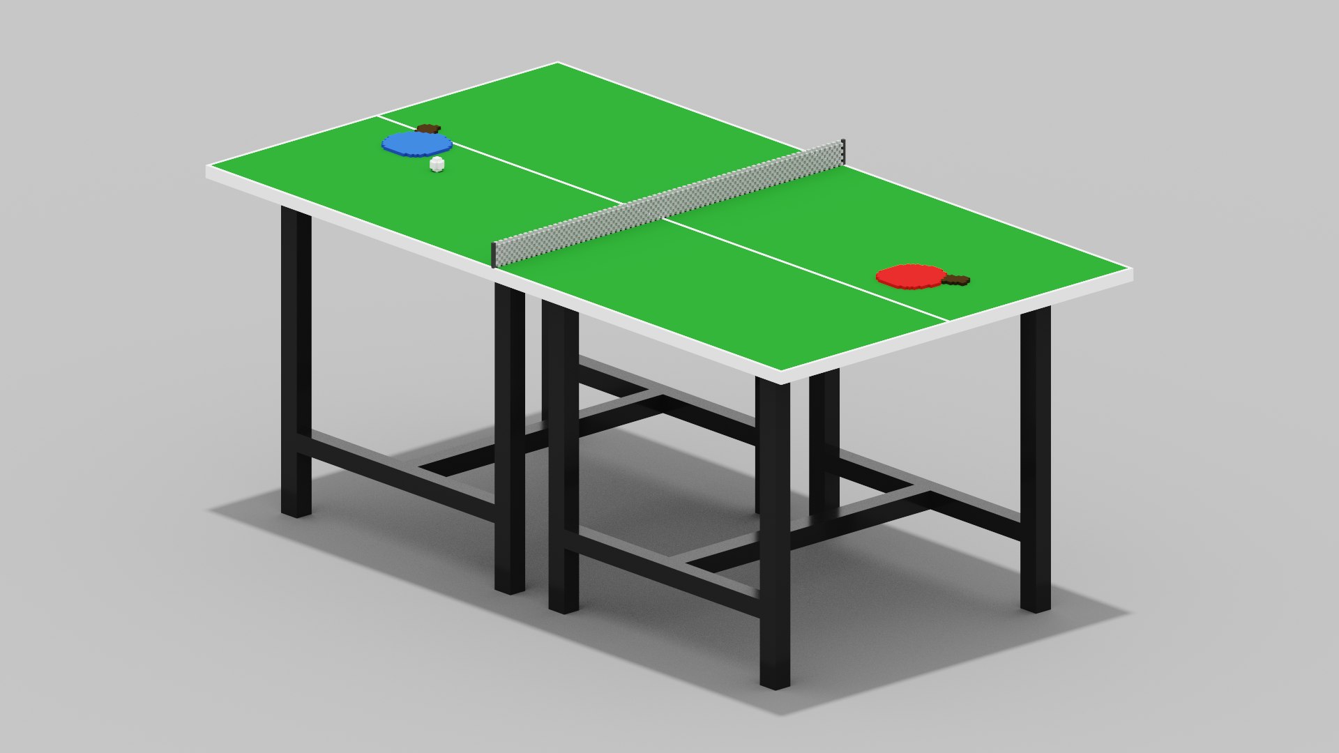 Voxel Ping Pong Table 3D model - TurboSquid 1870382