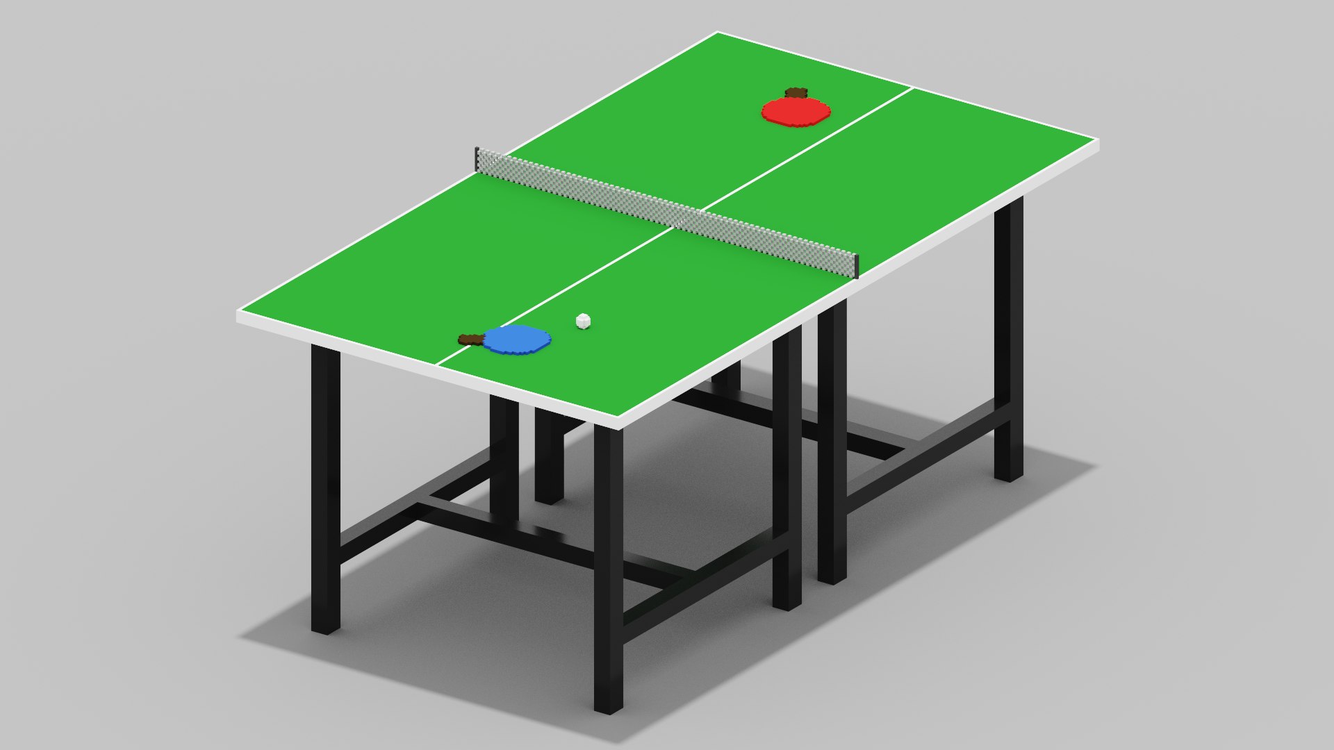 Voxel Ping Pong Table 3D model - TurboSquid 1870382