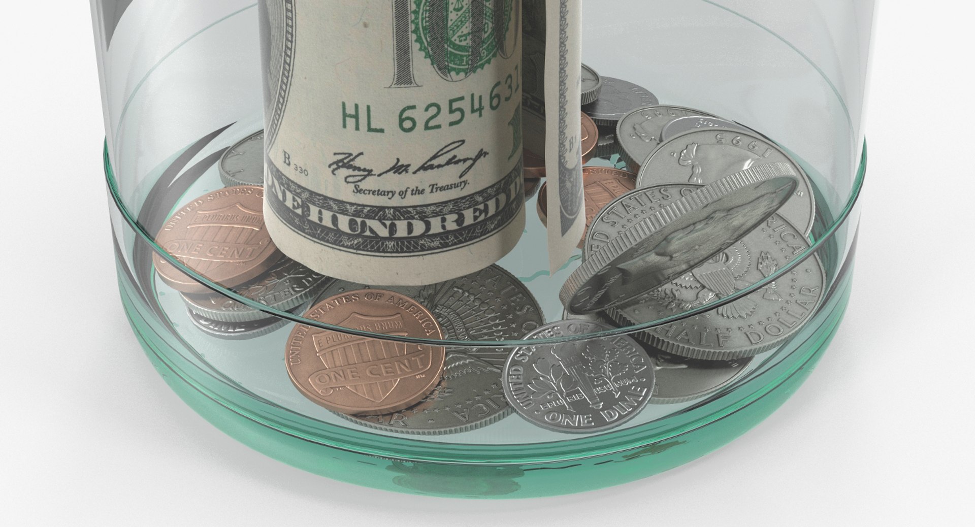 3D Tip Jar Money - TurboSquid 1286613
