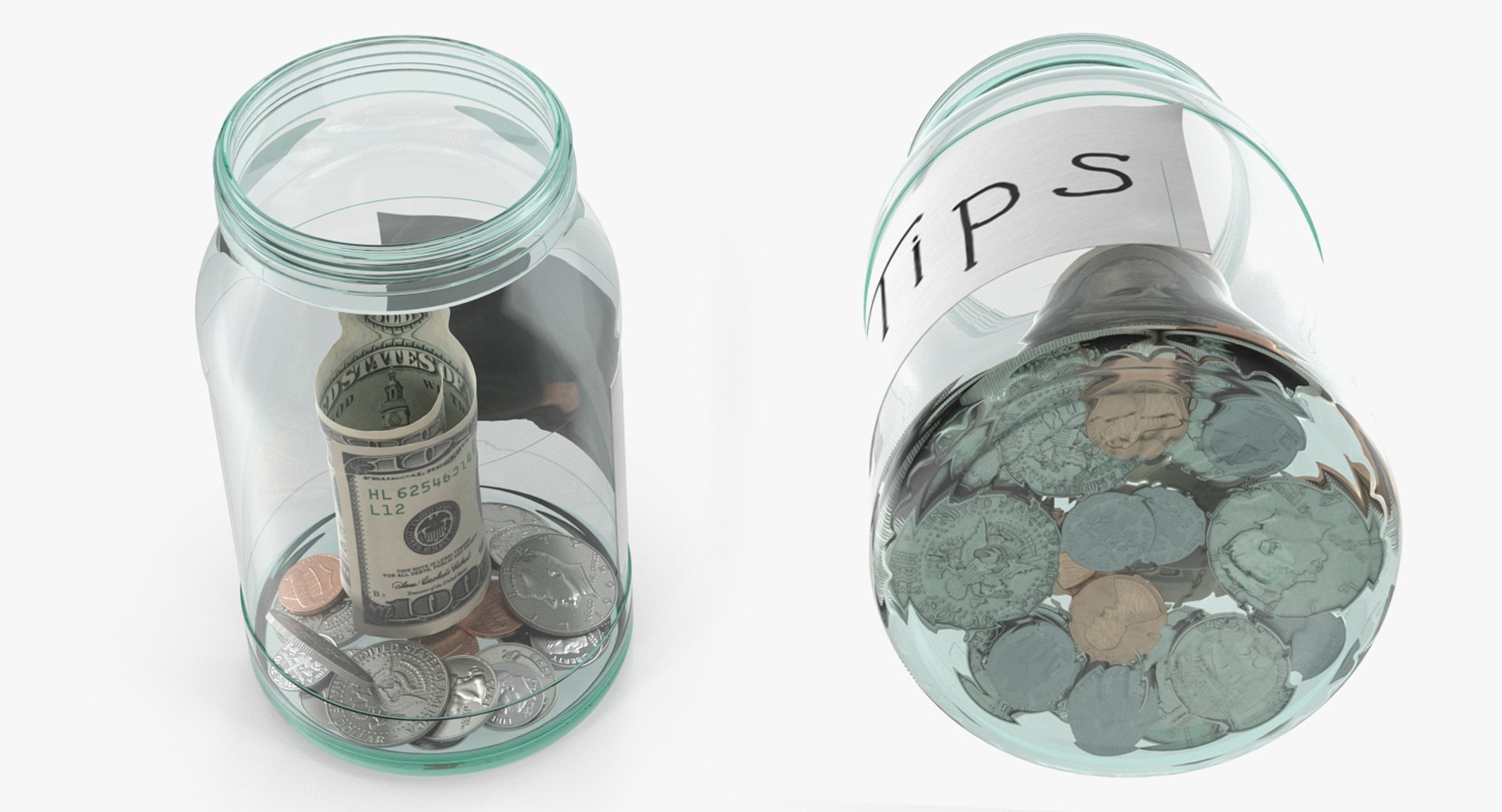 3D Tip Jar Money - TurboSquid 1286613