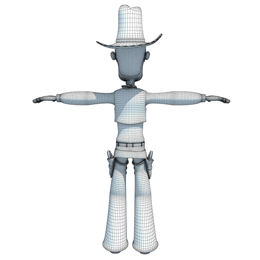 3d Cartoon Cowboy Character Rigged Model