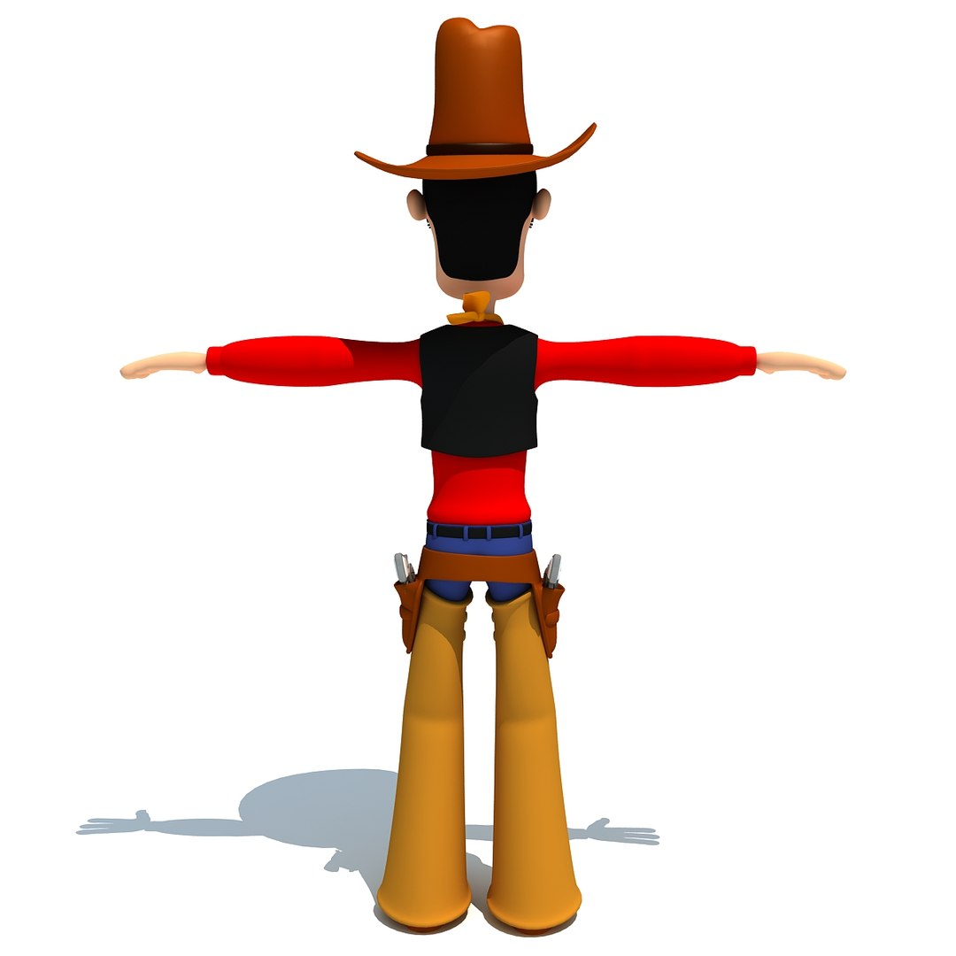 3d Cartoon Cowboy Character Rigged Model