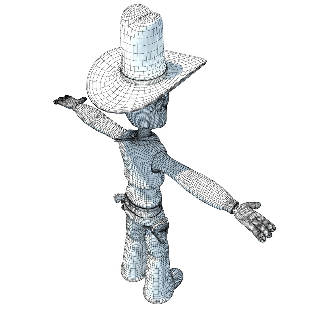 3d Cartoon Cowboy Character Rigged Model