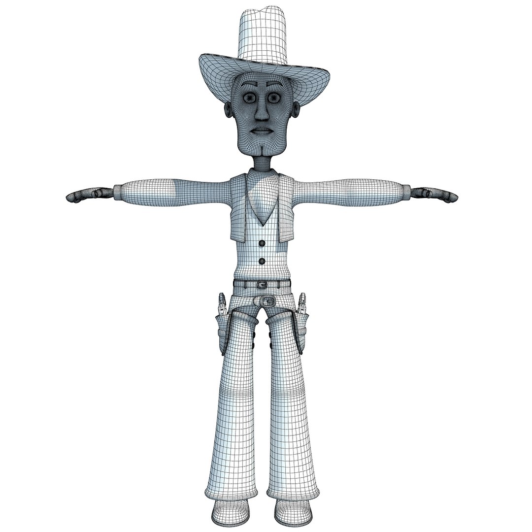 3d Cartoon Cowboy Character Rigged Model