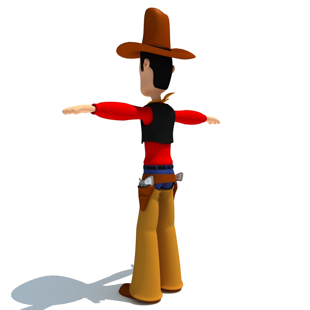 3d Cartoon Cowboy Character Rigged Model
