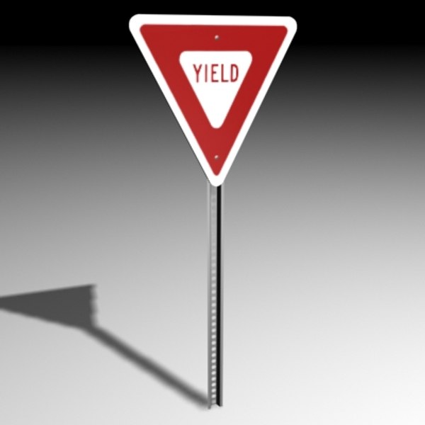 3d yield sign model