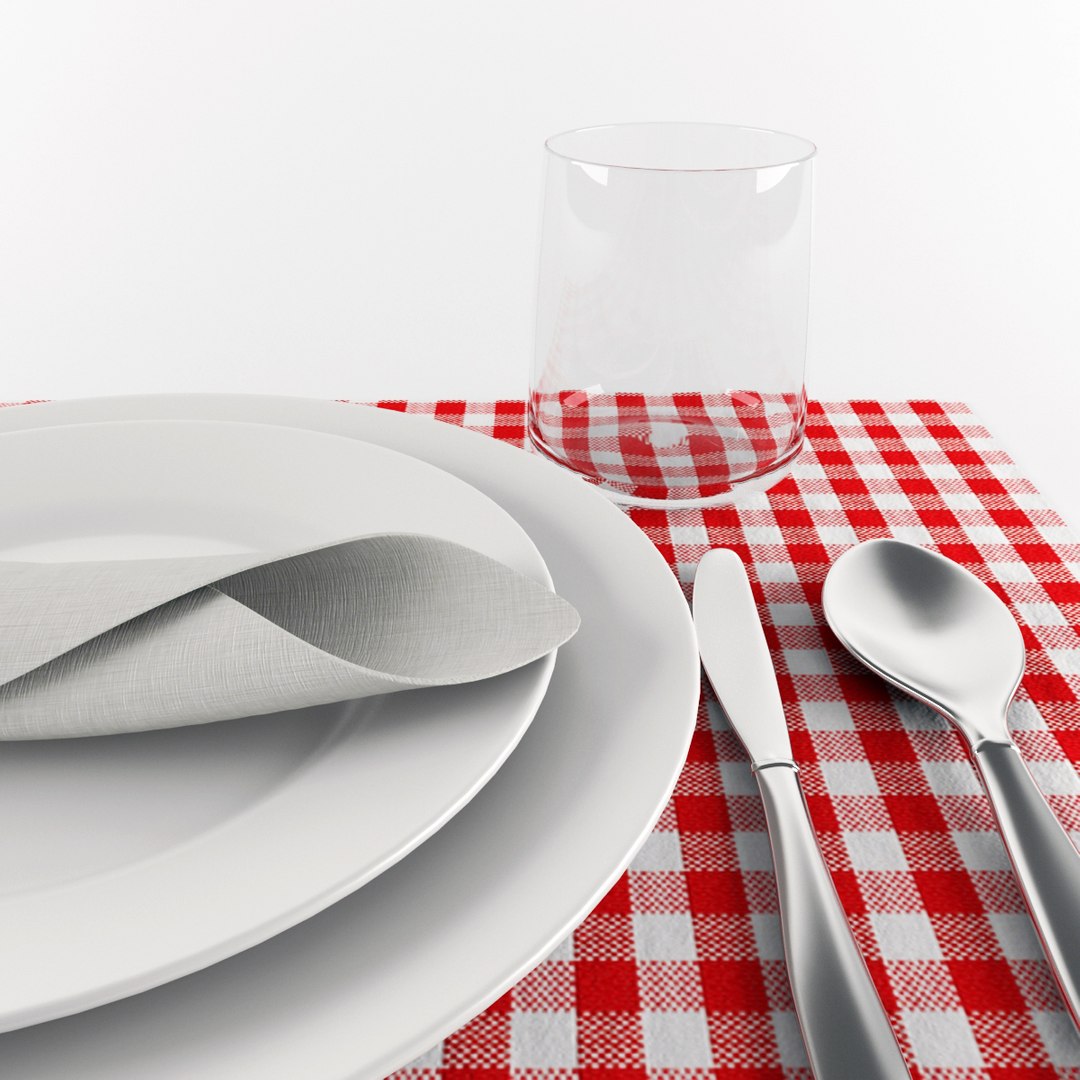 3d tableware set model