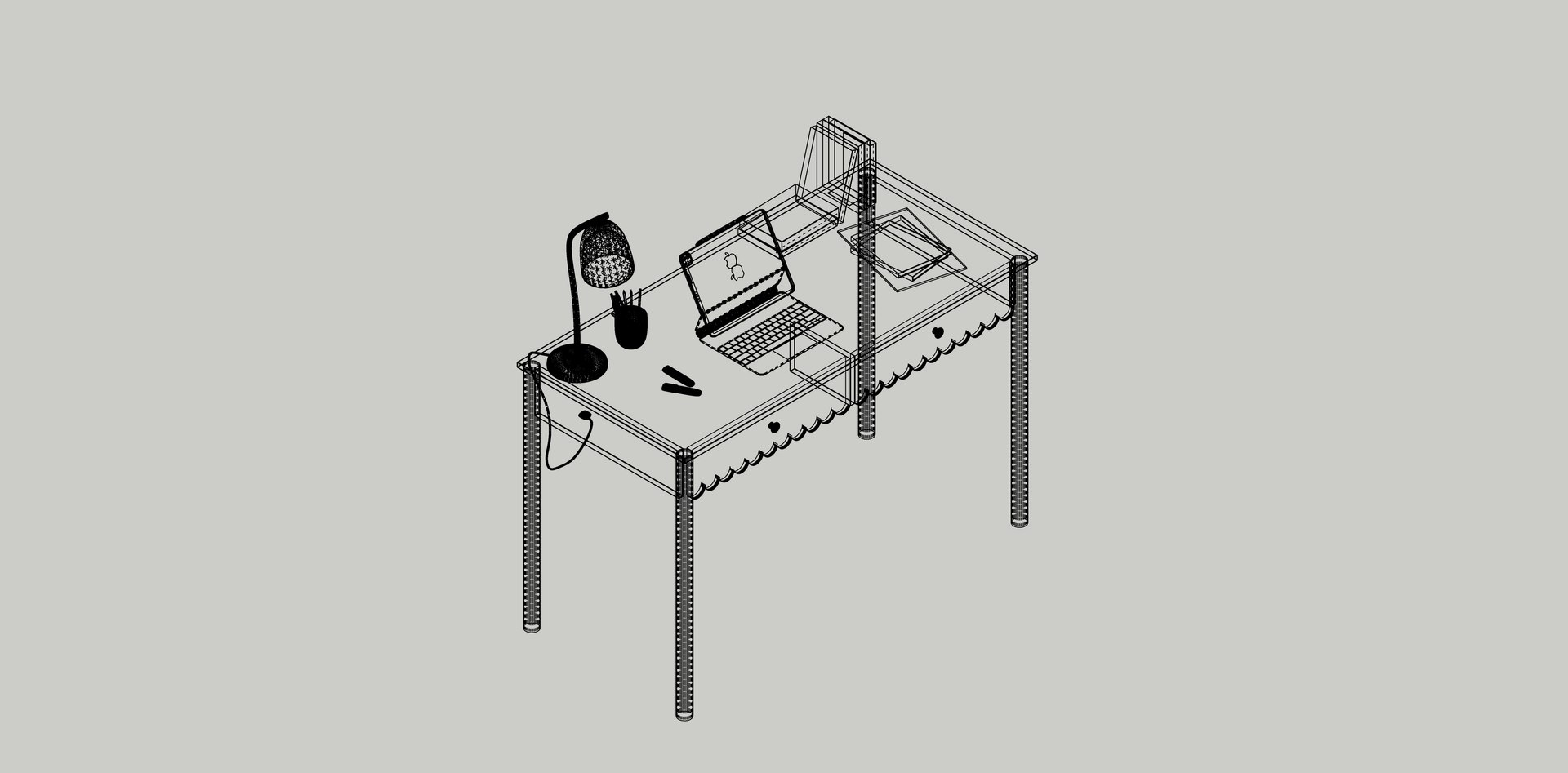 3D Kid Desk MOCKA Maisie Scalloped - TurboSquid 2153186