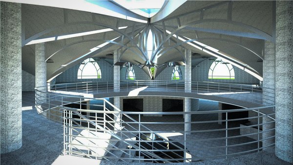3D museum building structural interior model - TurboSquid 1536597