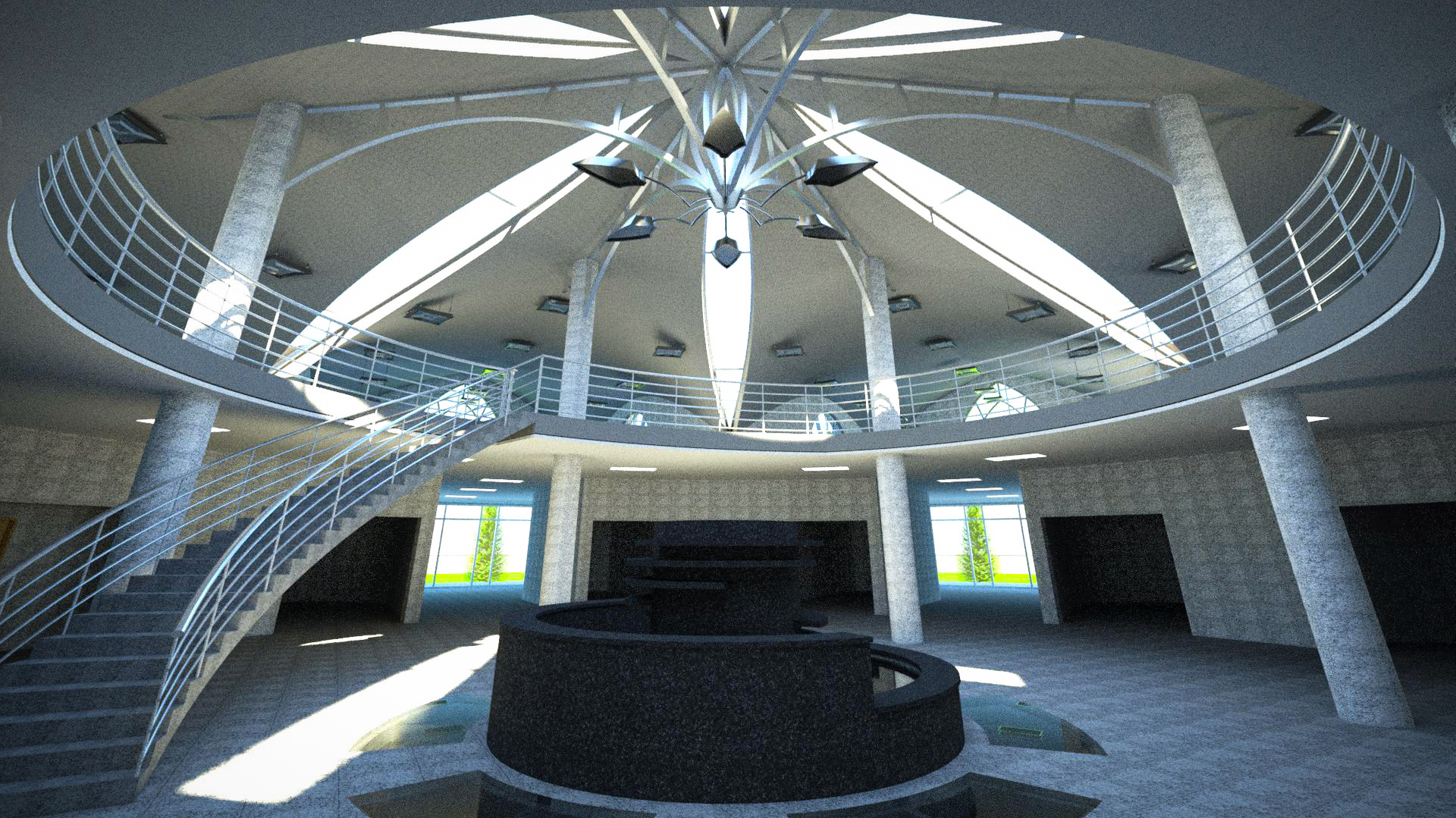 3D museum building structural interior model - TurboSquid 1536597