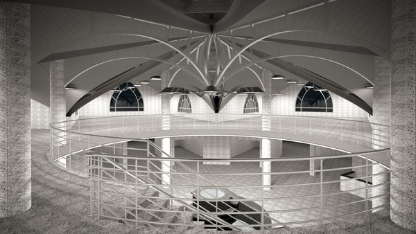 3D museum building structural interior model - TurboSquid 1536597