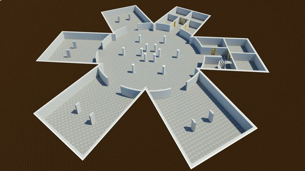 3D museum building structural interior model - TurboSquid 1536597