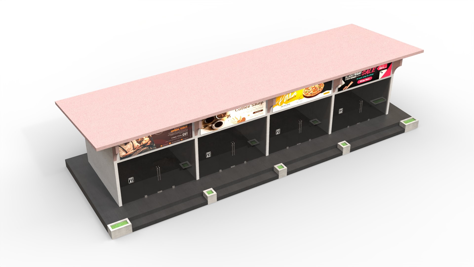 3D Kiosk Stall Model - TurboSquid 2105975