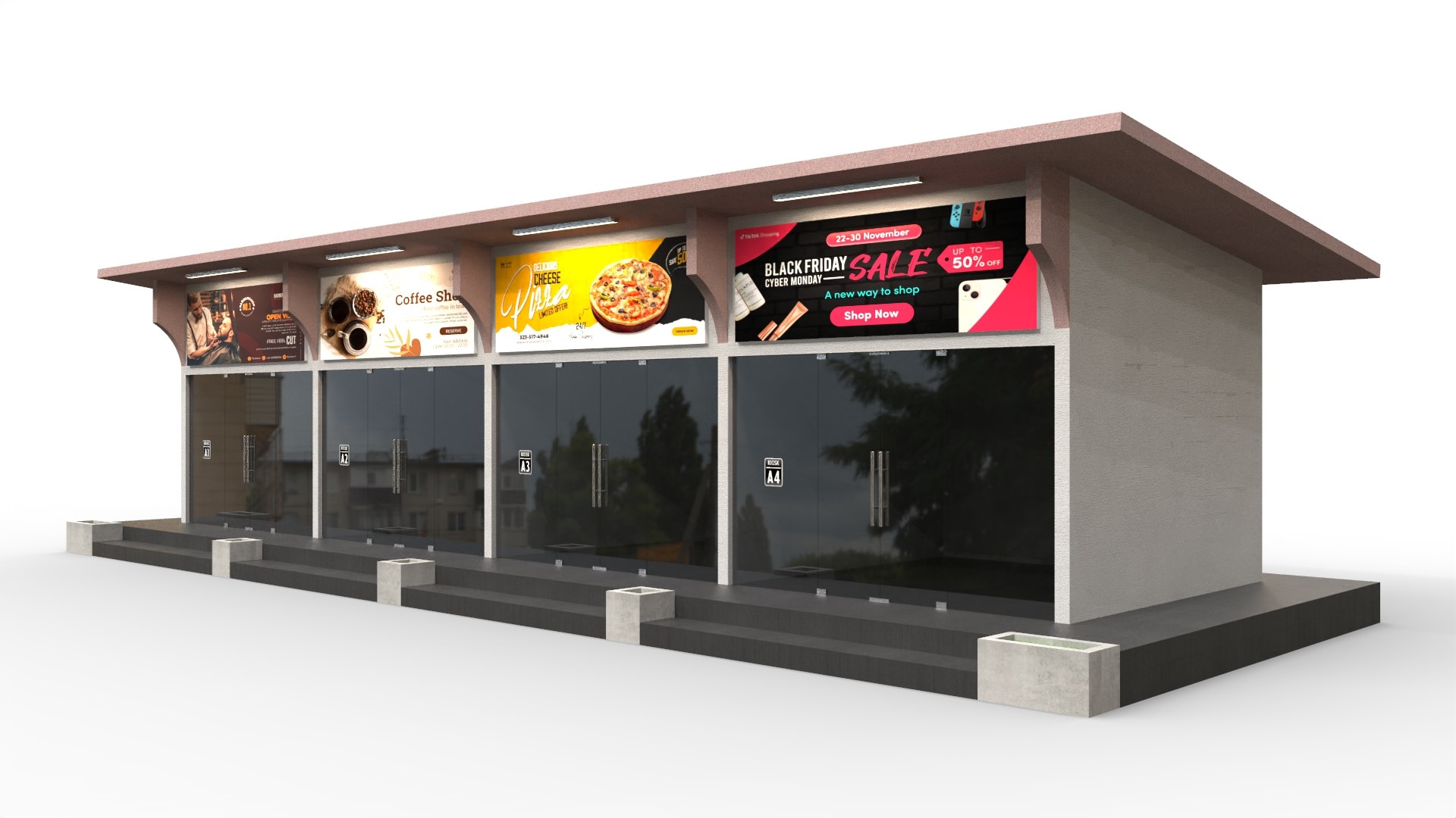 3D Kiosk Stall Model - TurboSquid 2105975