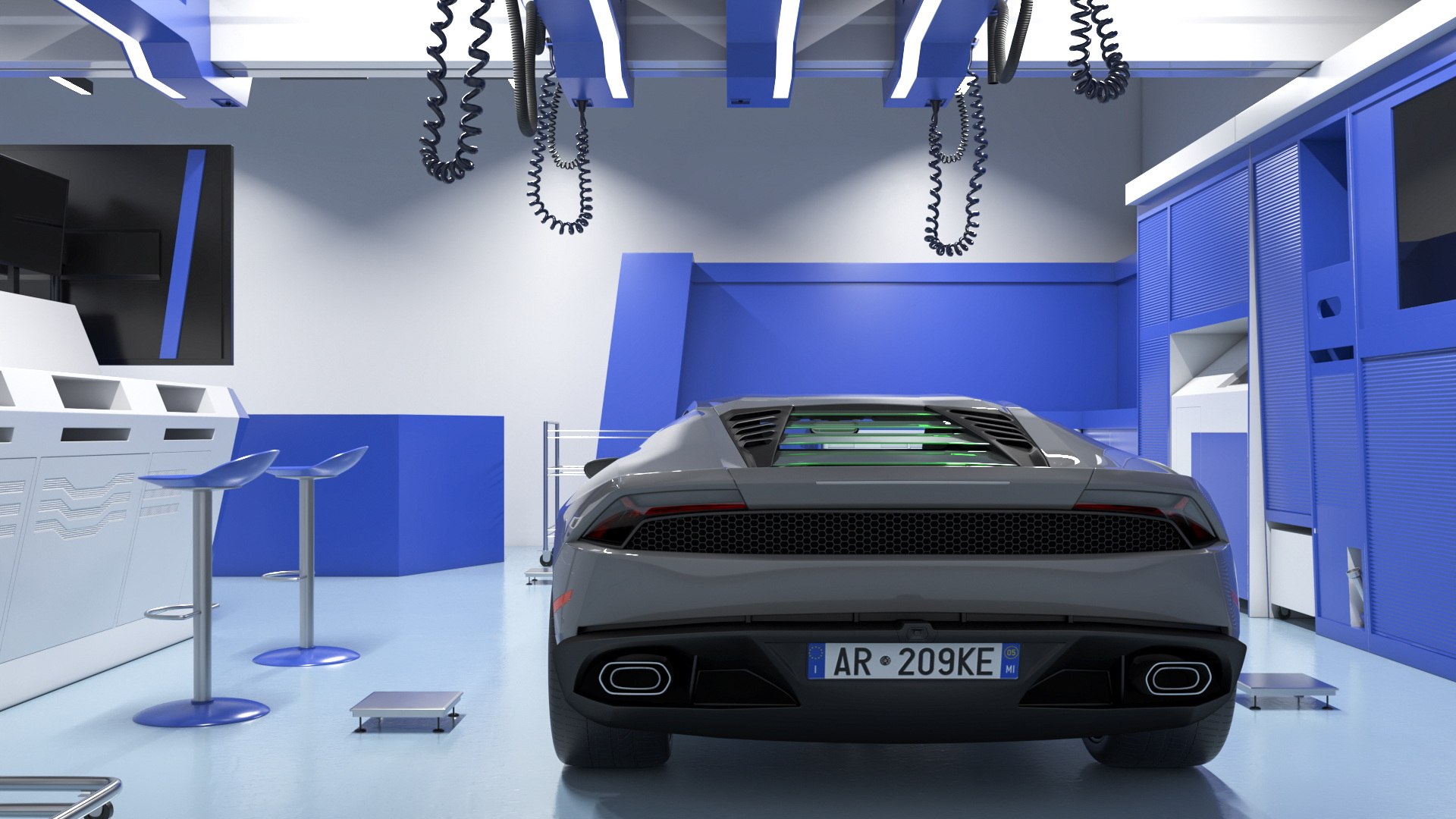 Motorsport Workshop And Supercar 3D Model - TurboSquid 2349207