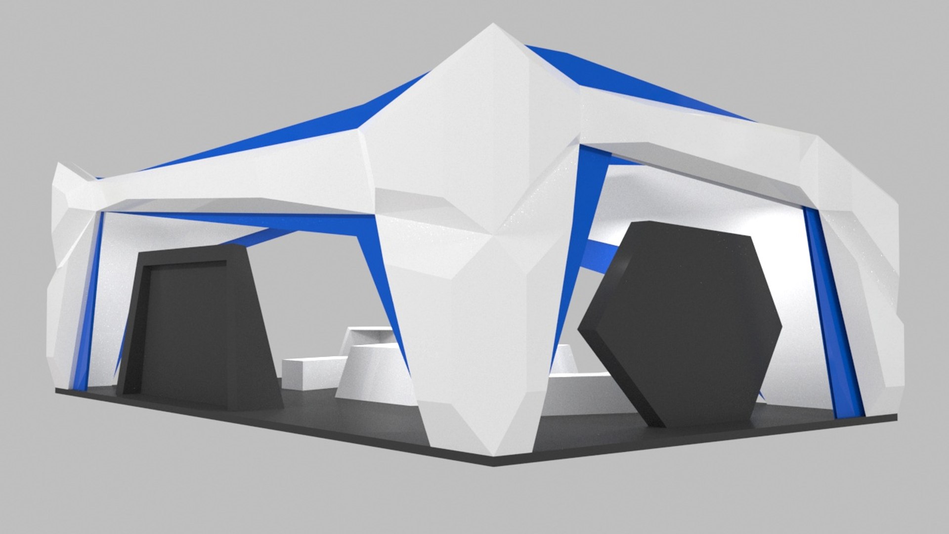 Futuristic exhibition booth base 3D model - TurboSquid 1589992