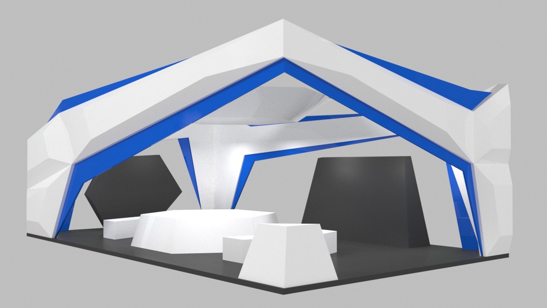 Futuristic exhibition booth base 3D model - TurboSquid 1589992