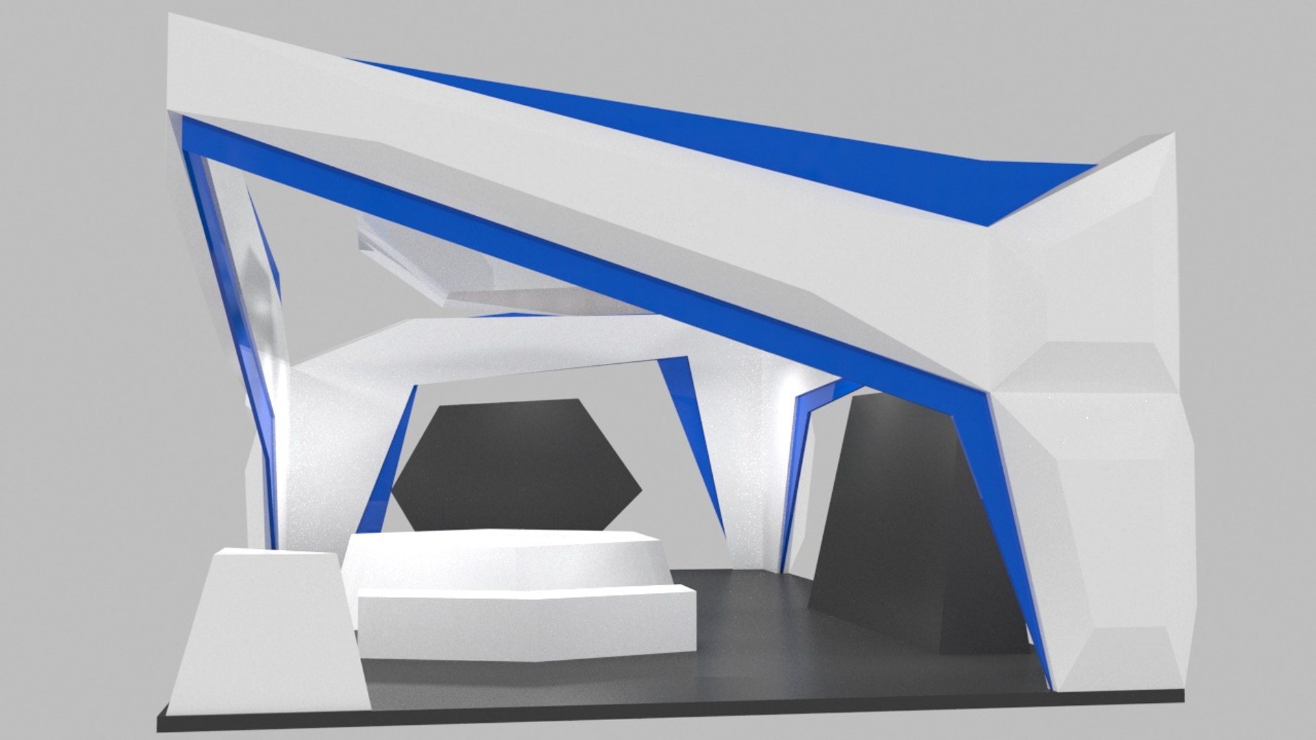 Futuristic exhibition booth base 3D model - TurboSquid 1589992
