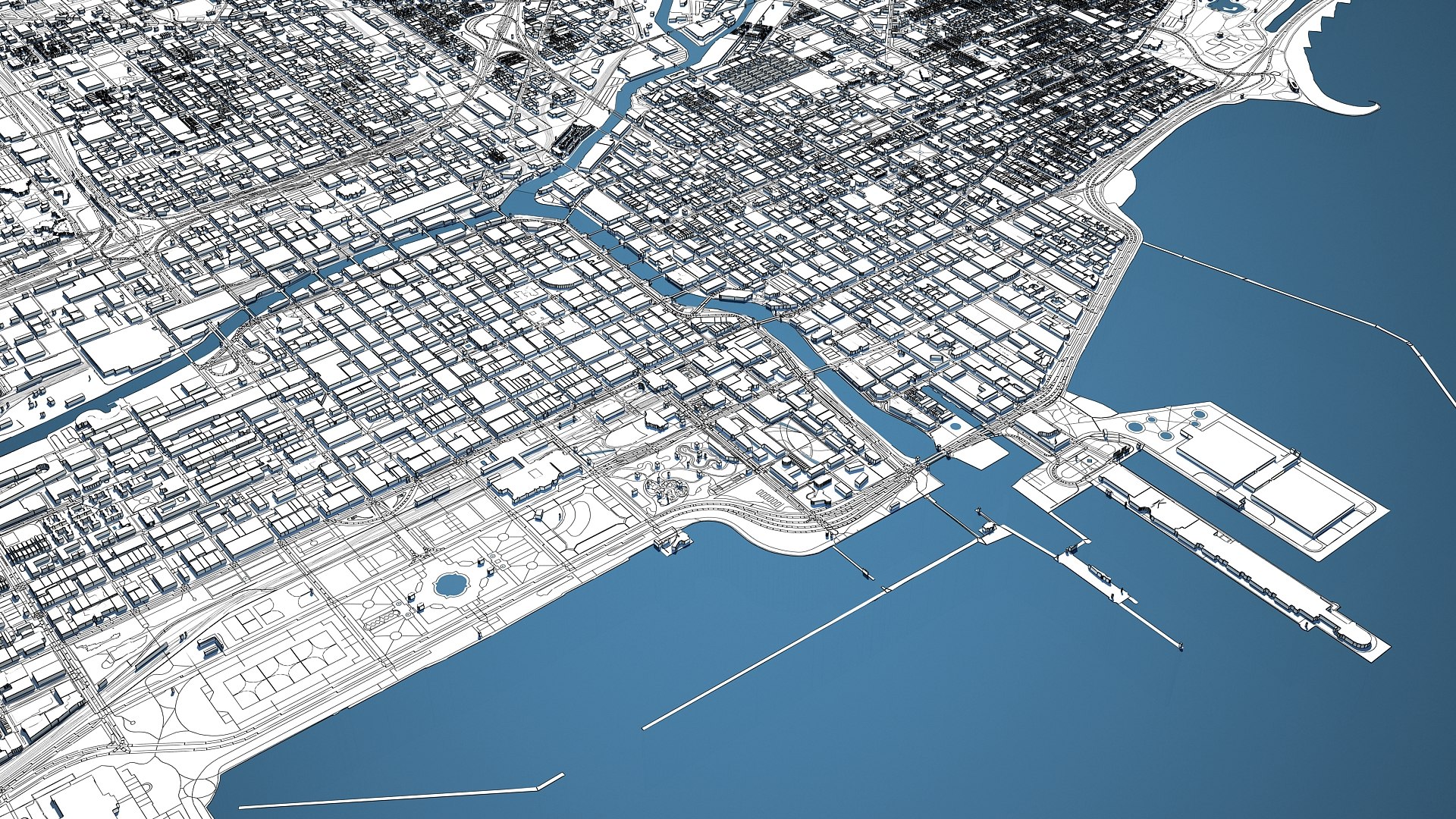 3D Chicago Cityscape Model - TurboSquid 1504484