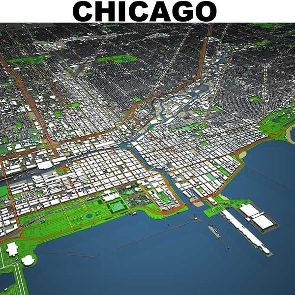 Chicago downtown city 3D model - TurboSquid 1504877