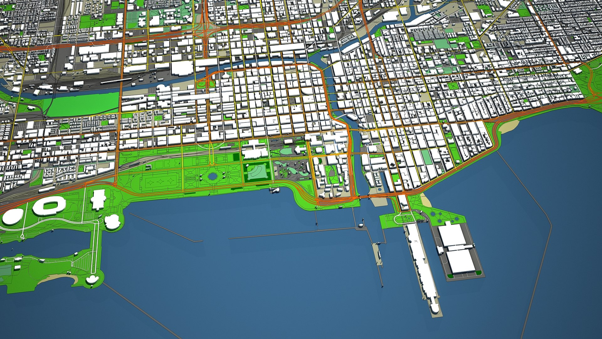 3D Chicago Cityscape Model - TurboSquid 1504484