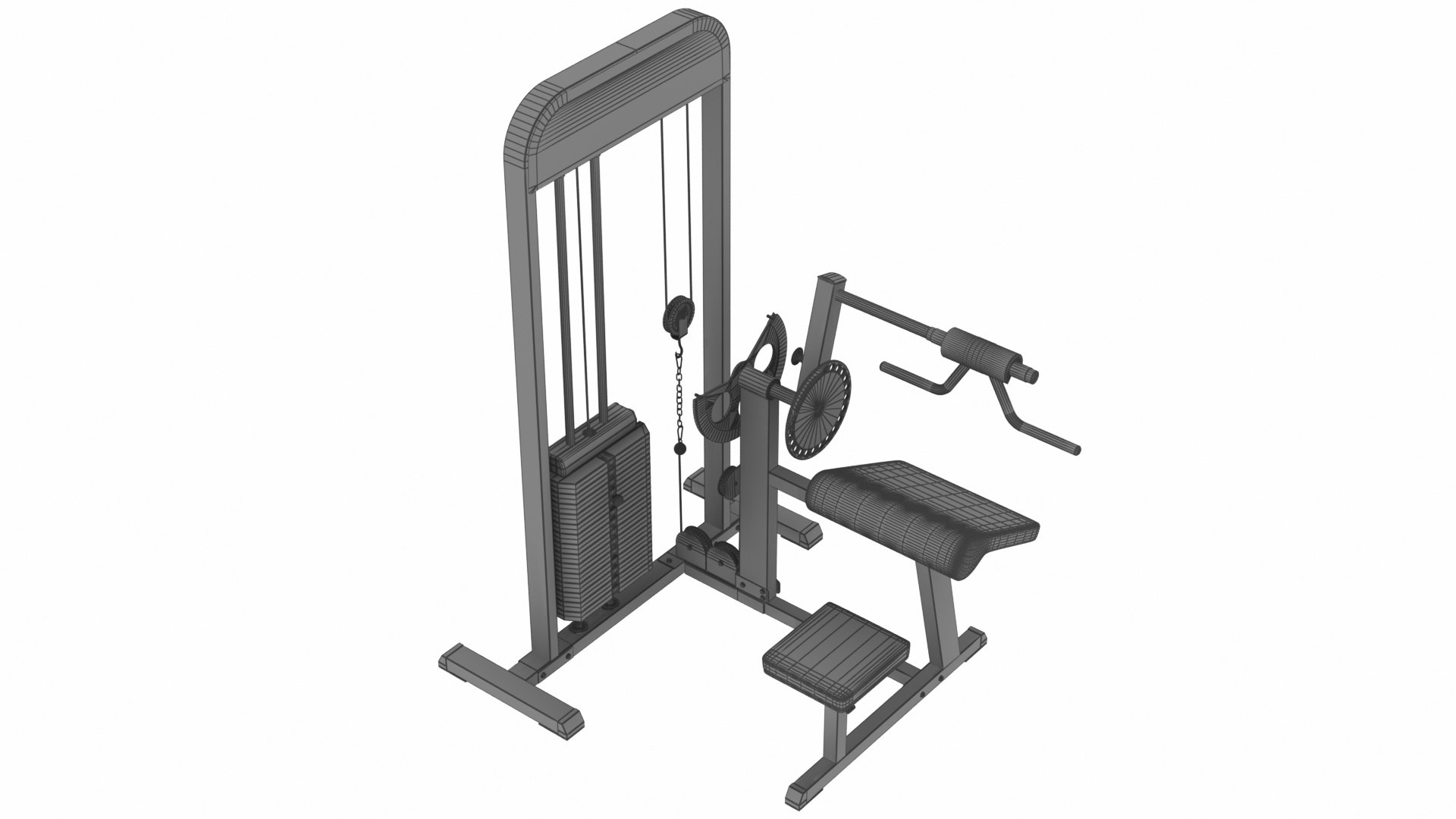 GYM Arm Curl Machine 2 - Triceps Mode 3D Model - TurboSquid 1926941