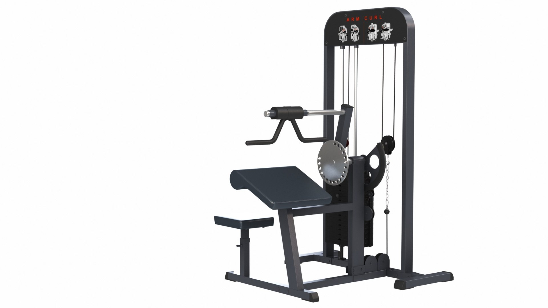 GYM Arm Curl Machine 2 - Triceps Mode 3D Model - TurboSquid 1926941