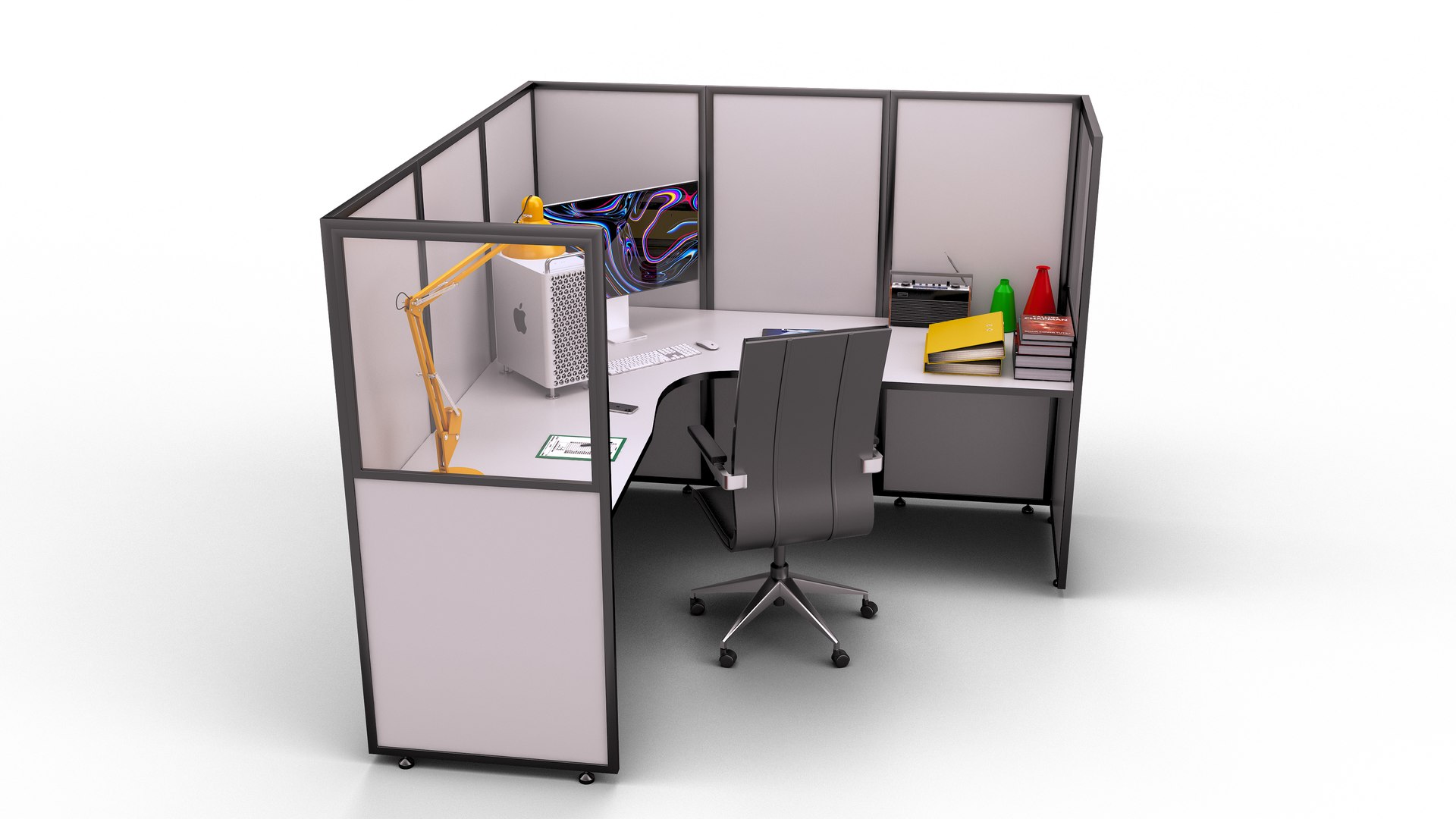 Full Detailed Office Cubicle 3D Model - TurboSquid 2023813