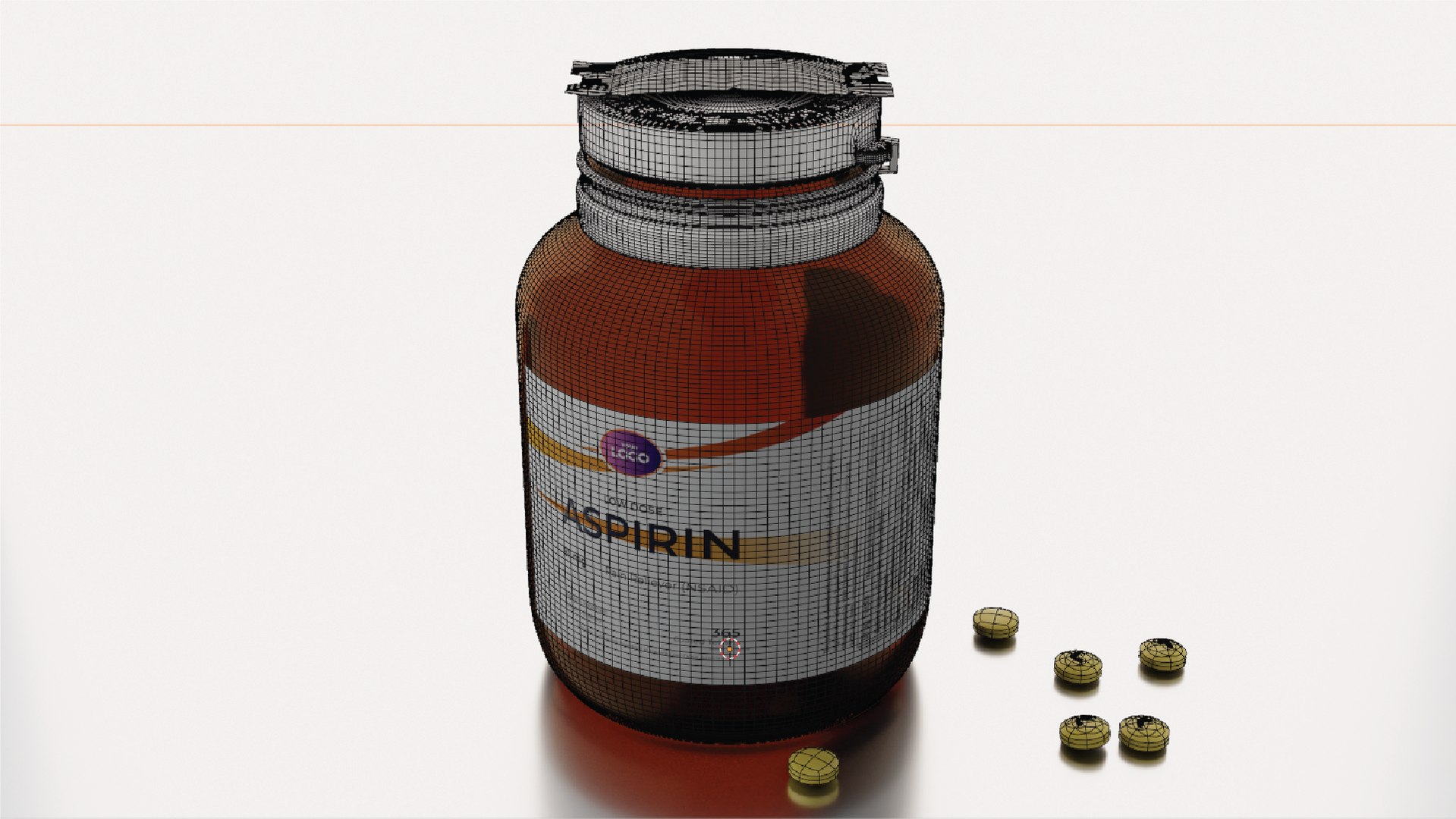 3D Aspirin Medicine Bottle - TurboSquid 2187397