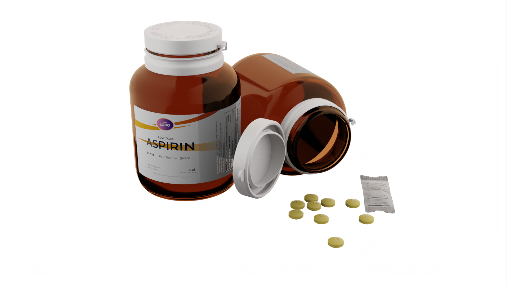 3D Aspirin Medicine Bottle - TurboSquid 2187397