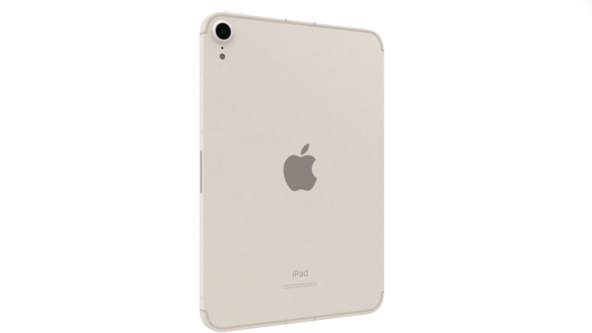 3D Apple IPad Mini 2021 Starlight With Pencil Model - TurboSquid 1803956