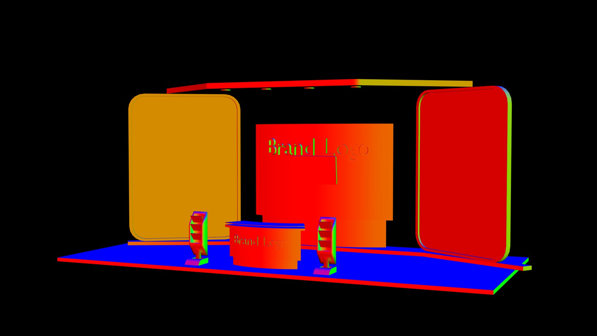 Sleek Modular Exhibition Stall Blender Design 3D Model - TurboSquid 2429599