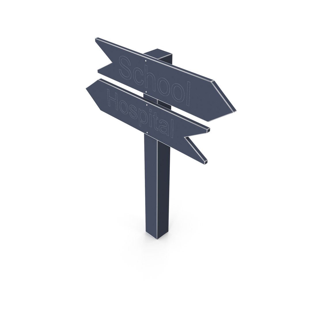 3D Wooden Direction Sign - TurboSquid 1869449