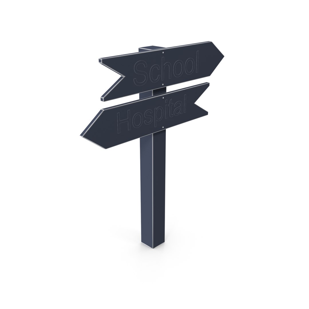 3D Wooden Direction Sign - TurboSquid 1869449