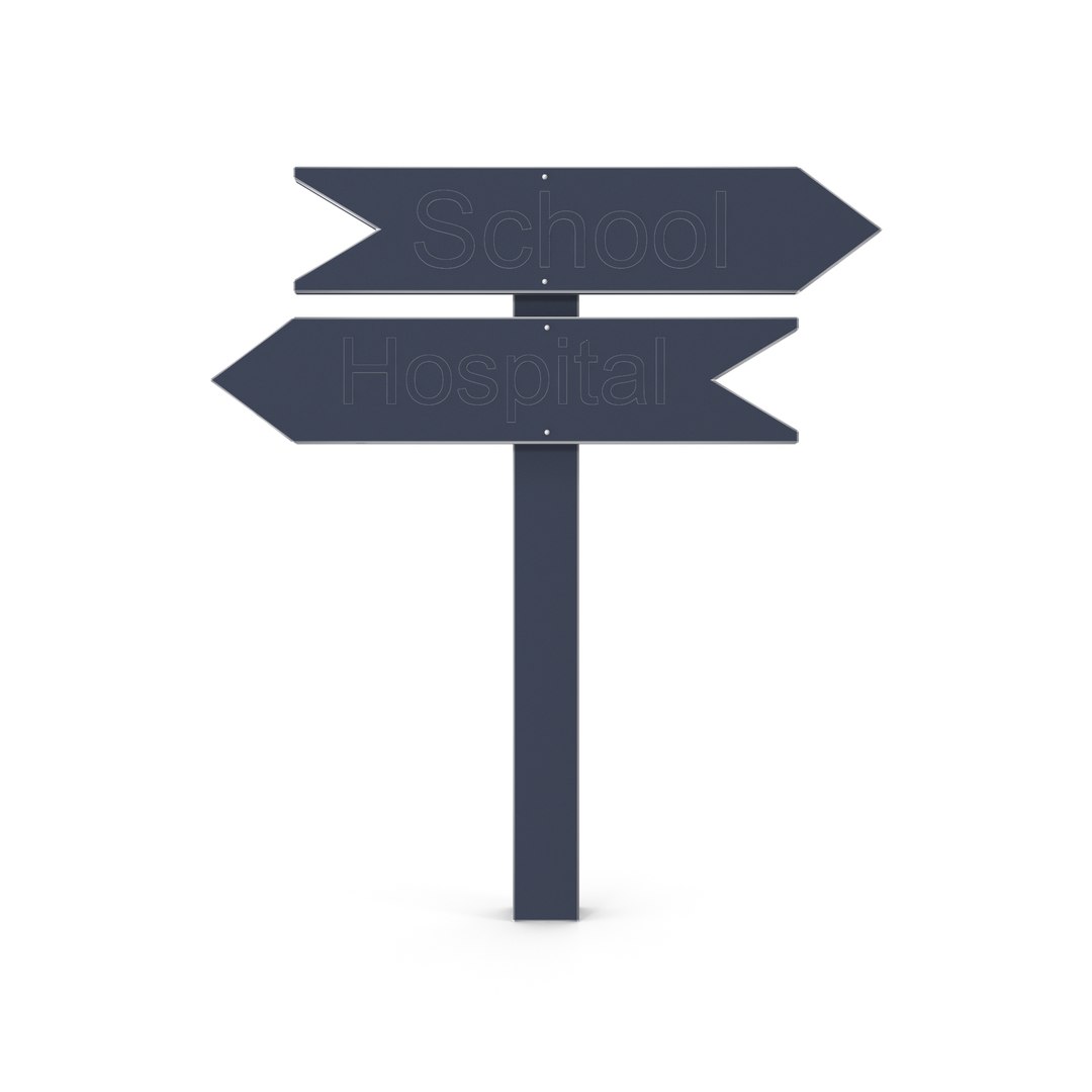 3D Wooden Direction Sign - TurboSquid 1869449