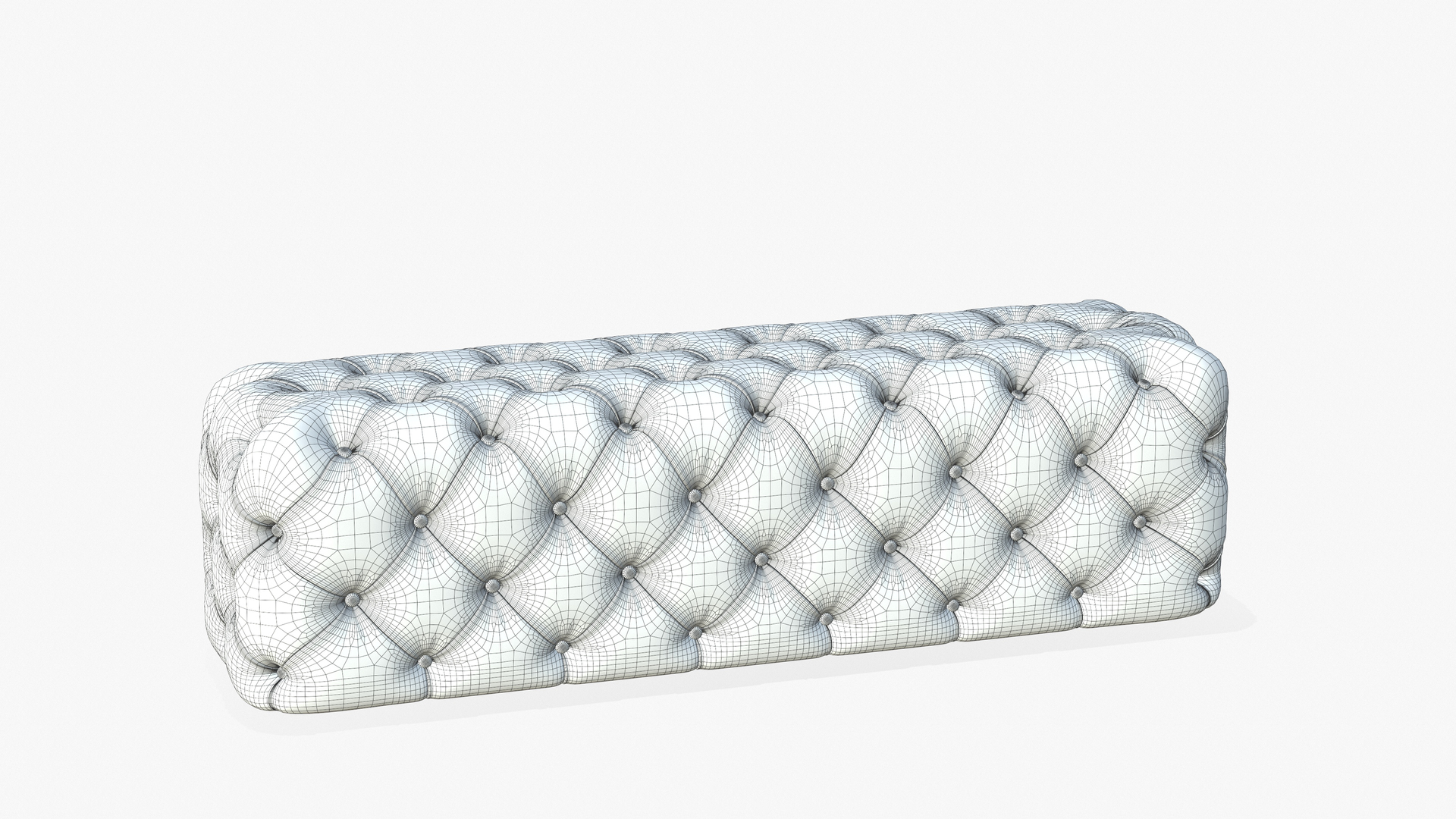 3D Chesterfield Velvet Bench With Lounge Sofa model - TurboSquid 1904882