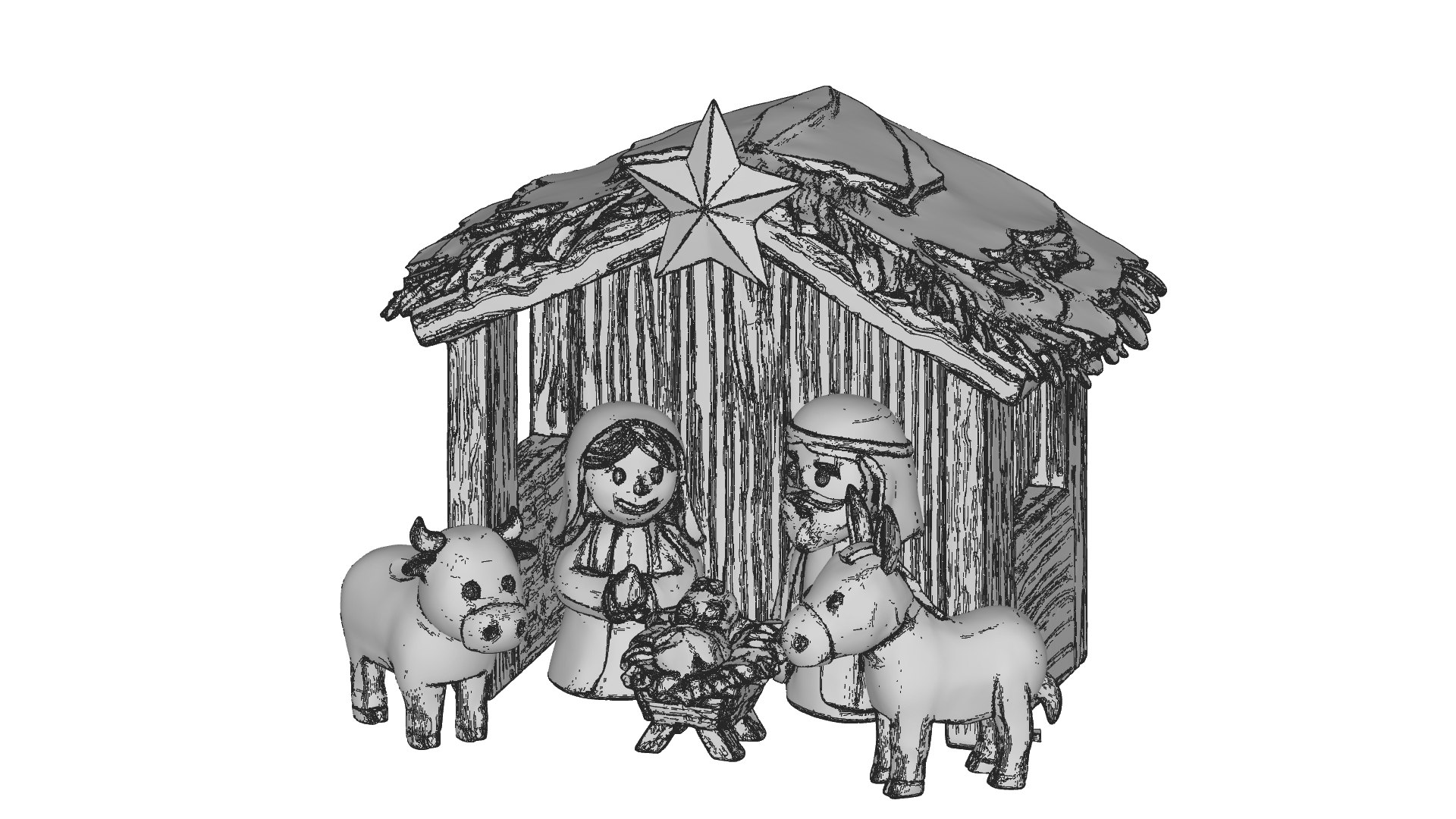 Christmas Manger 3D Model - TurboSquid 2502410