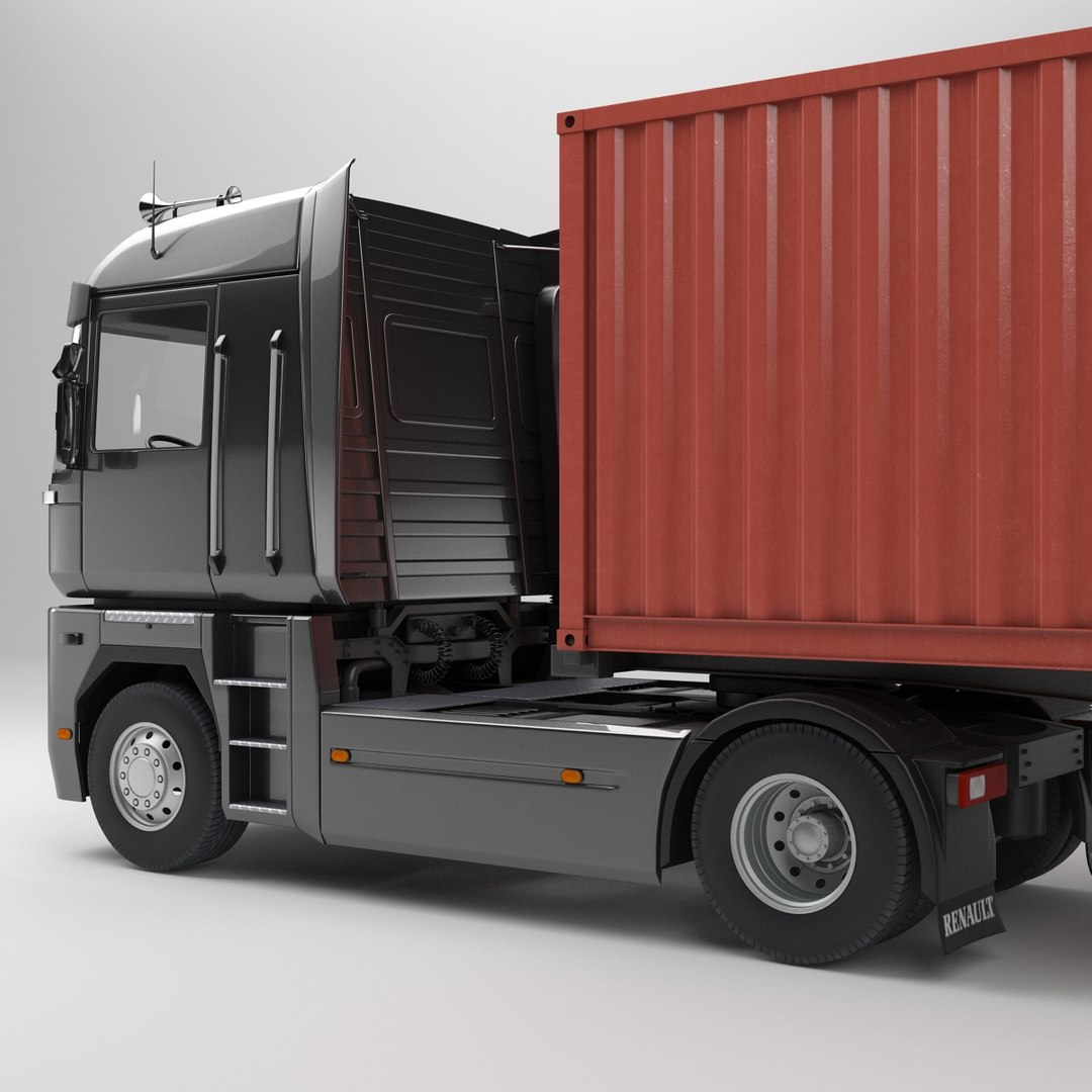 3dsmax renault magnum 500 trailer truck