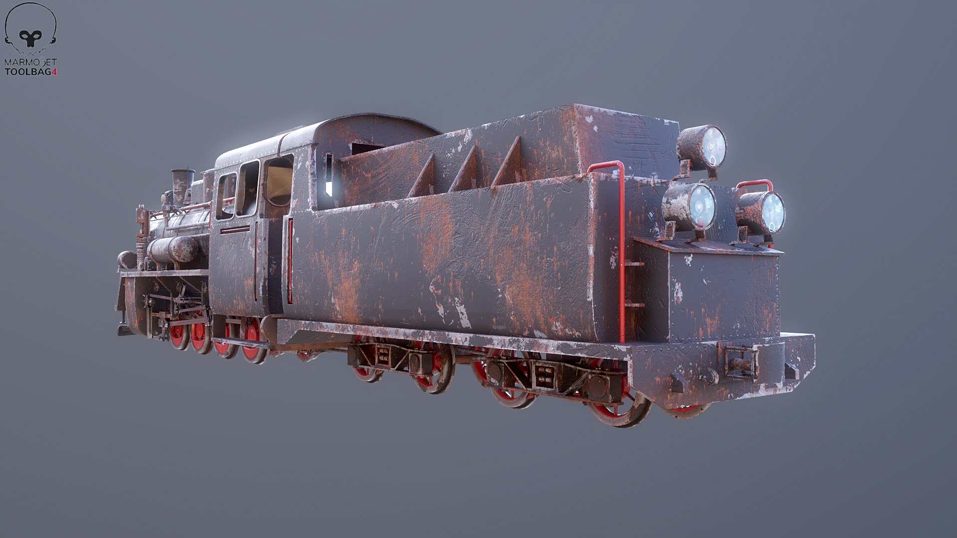 3D Narrow-gauge Rusted Olc Black Steam Locomotive - TurboSquid 2286537
