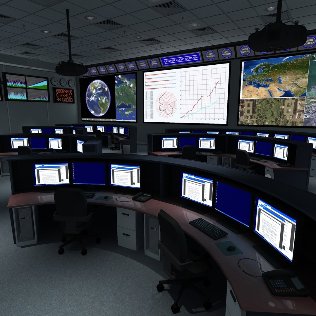 3d command center office room model