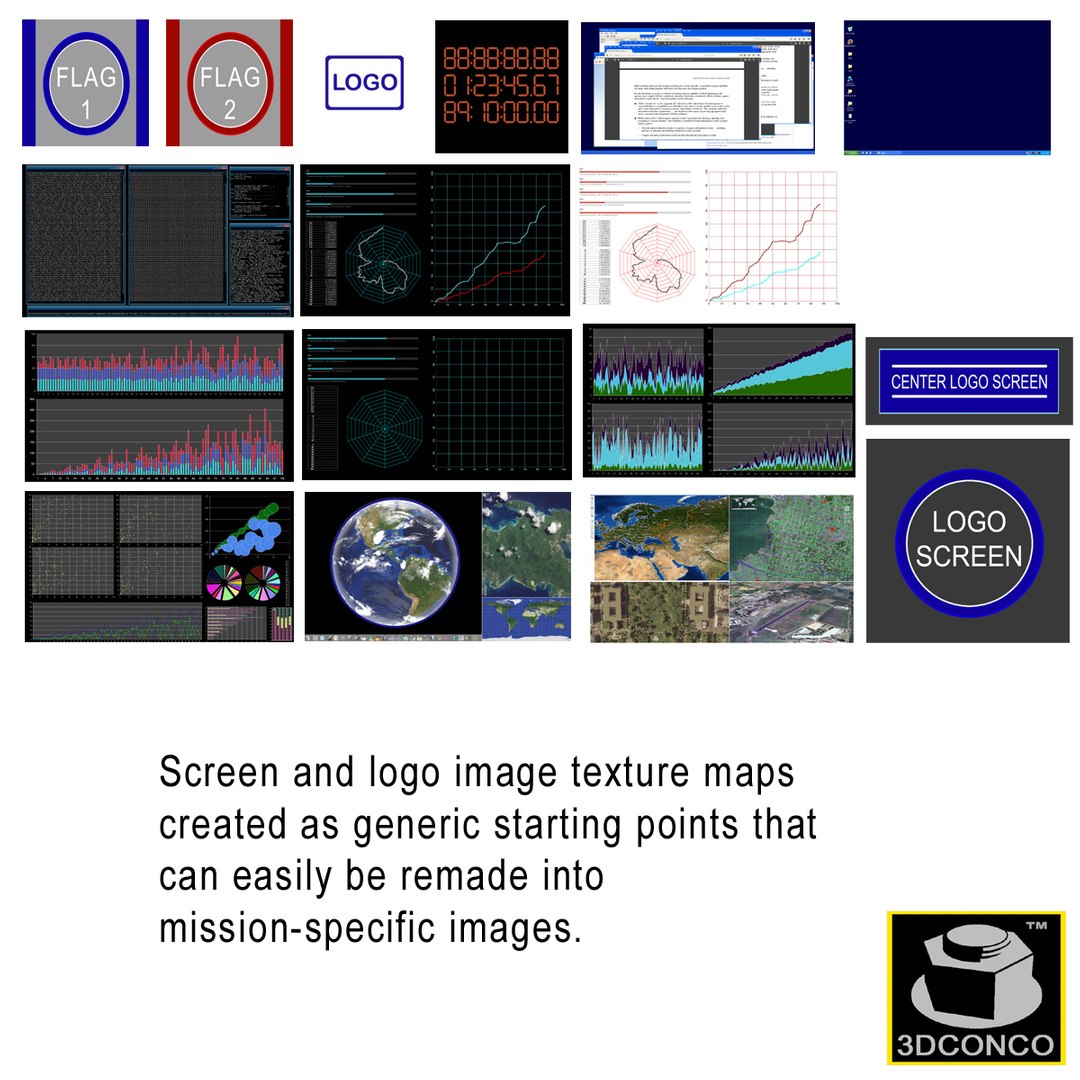 3d command center office room model